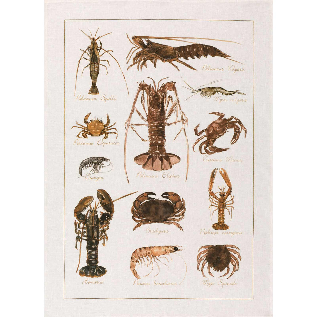 La Mer - Crostacei Tea Towel by Tessitura Toscana